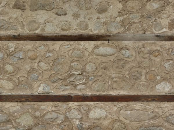 stone wall with planks 0057 - Texturelib